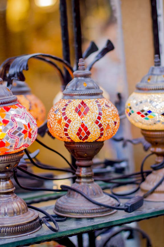 East lamp made of glass. stock image. Image of decoration - 127629677