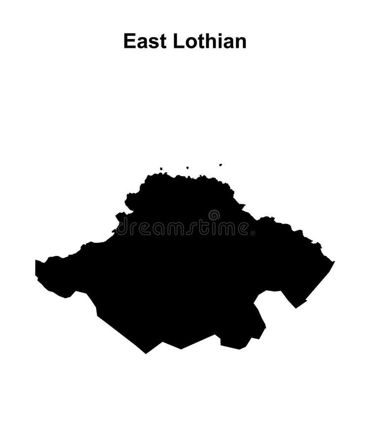 East Lothian outline map stock vector. Illustration of scotland - 360653884