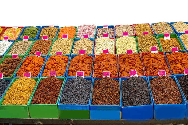 East Market with Traditional Dried Fruit Stock Image - Image of honey ...