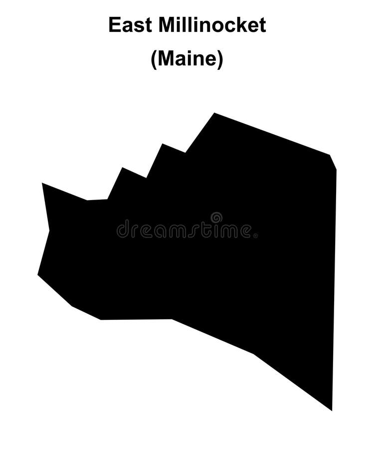 East Millinocket Outline Map Stock Vector - Illustration of silhouette ...