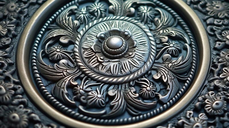 East Ornament on a Metal Plate AI, Generated Image Stock Illustration ...