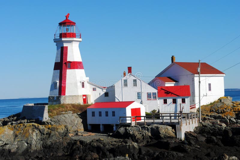 East Quoddy Lighthouse, New Brunswick Canada Stock Photo - Image of ...