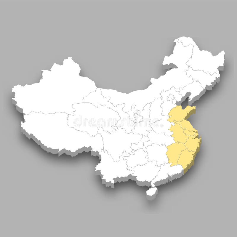 East Region Location within China Map Stock Vector - Illustration of ...