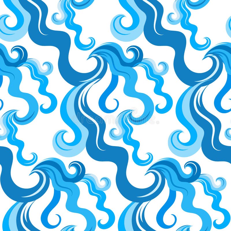 East Sea Curls Pattern Seamless Stock Vector - Illustration of hand ...