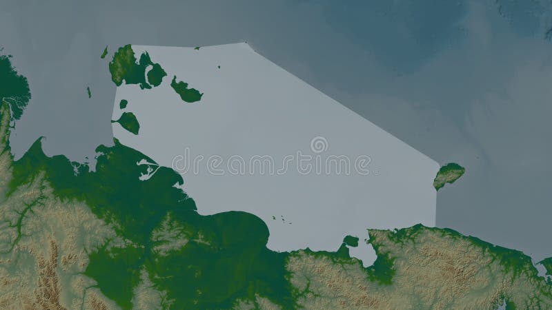 East Siberian Sea Highlighted. Physical Map Stock Illustration ...