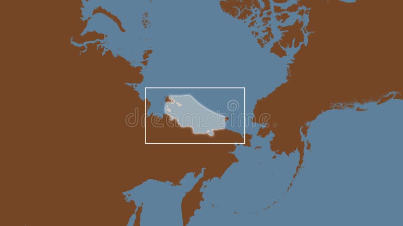 East Siberian Sea. Solid Map. Patterson Cylindrical. Close-up Stock ...