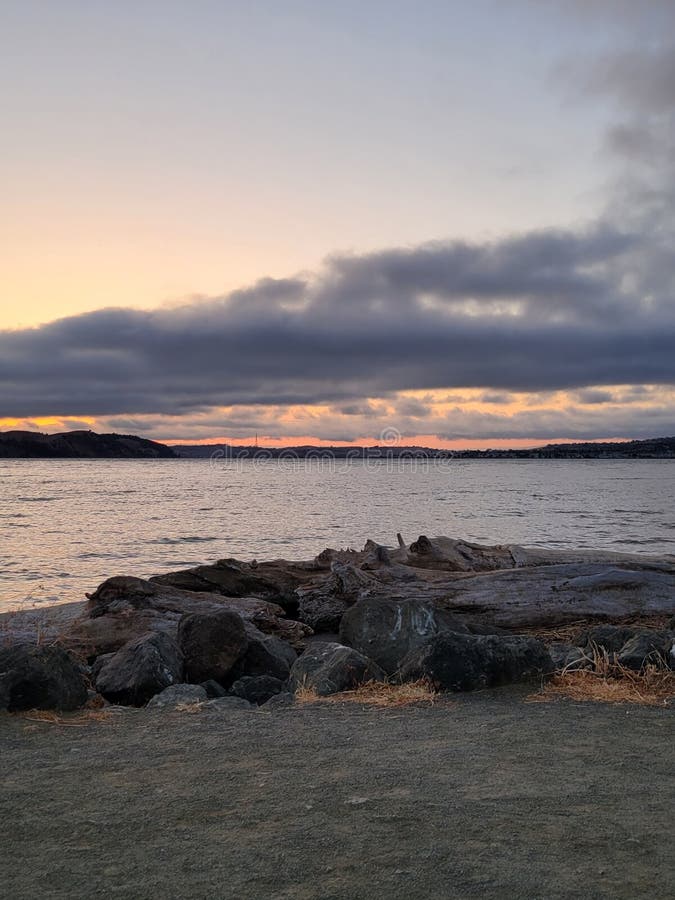 East Side of the Bay at Sunset Stock Image - Image of northern, sunset ...