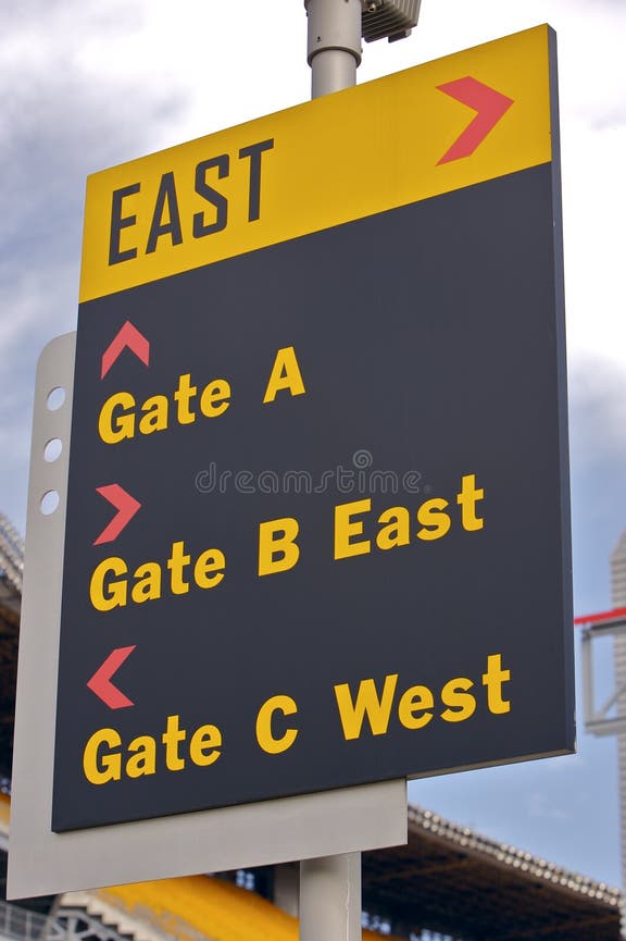 East Sign stock image. Image of transportation, stadium - 739389