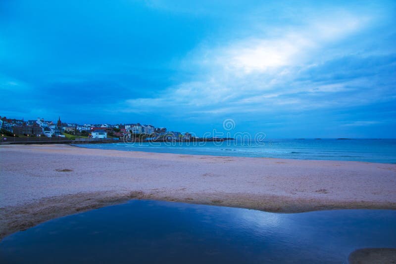 East Strand at Dusk stock image. Image of skerries, east - 107428583