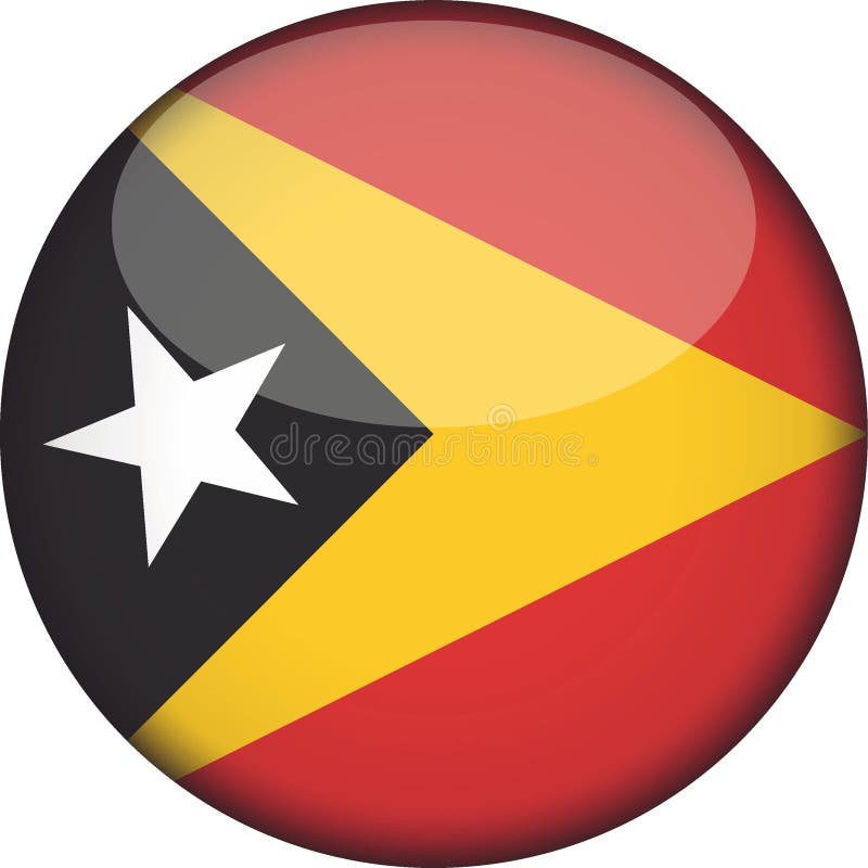East timor flag 3d round stock illustration. Illustration of east ...