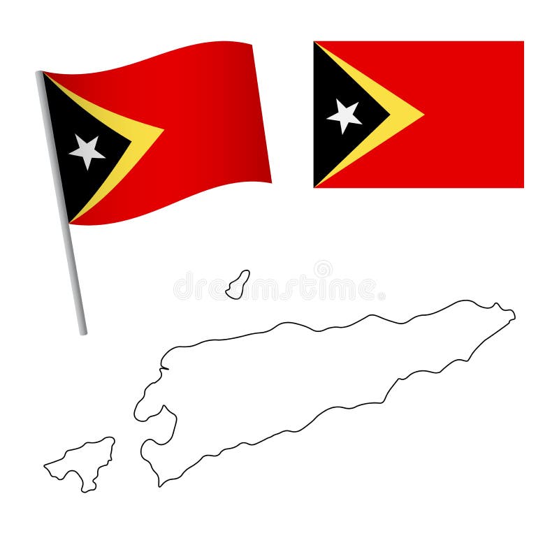 Map Of East Timor With Flag Stock Vector - Illustration of atlas, country: 3055872