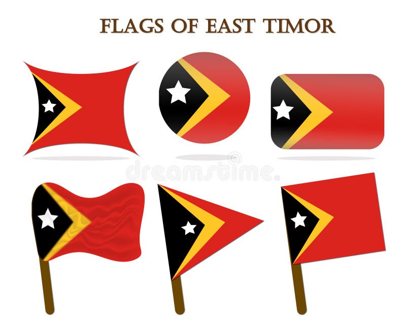 East Timor Flags on Many Objects Illustration Stock Vector ...