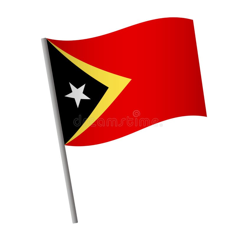 East Timor - Timor-leste Flag Icon Stock Illustration - Illustration of ...