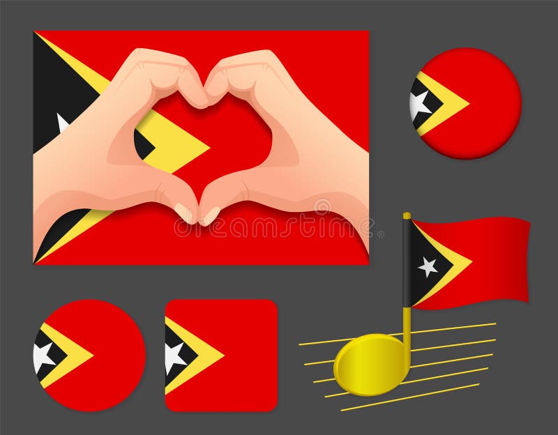 East Timor - Timor-leste Flag Icon Stock Illustration - Illustration of ...