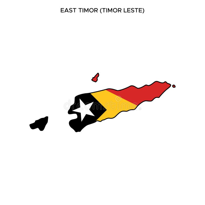 Map and Flag of East Timor Vector Design Template with Editable Stroke ...