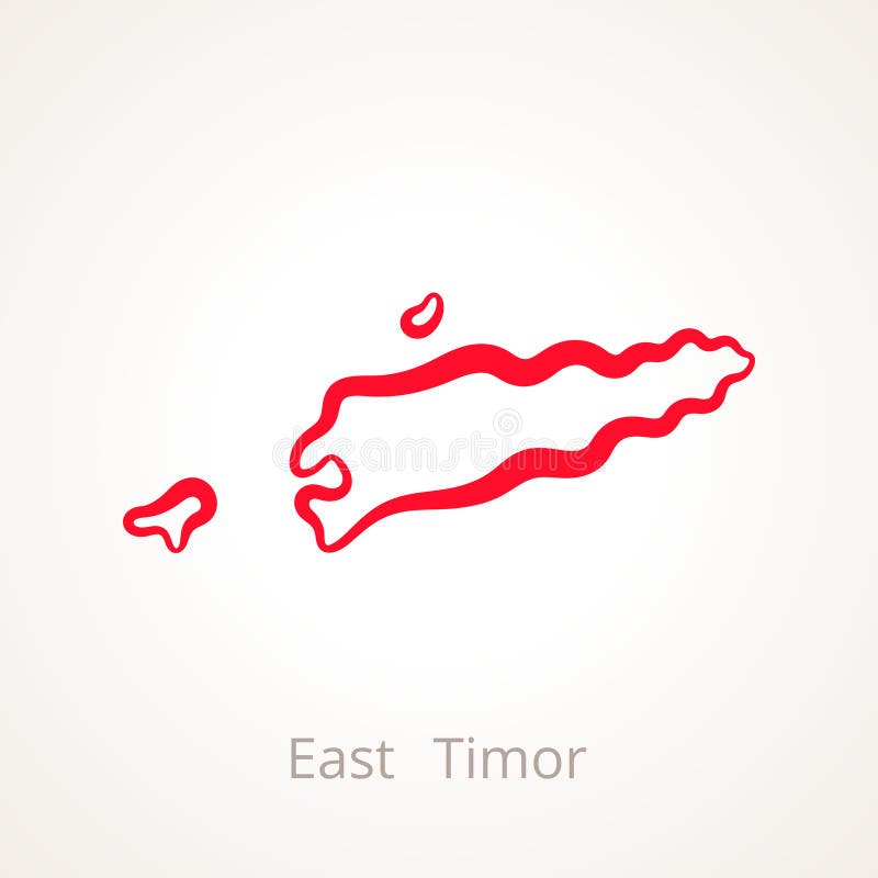 East Timor - Outline Map stock illustration. Illustration of timor ...