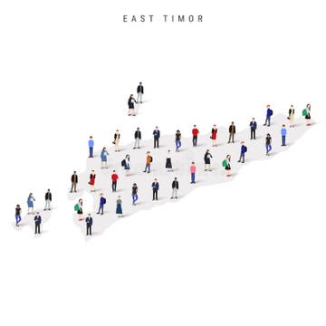 East Timor Population Map. Large Group of People in a Shape of Timor ...
