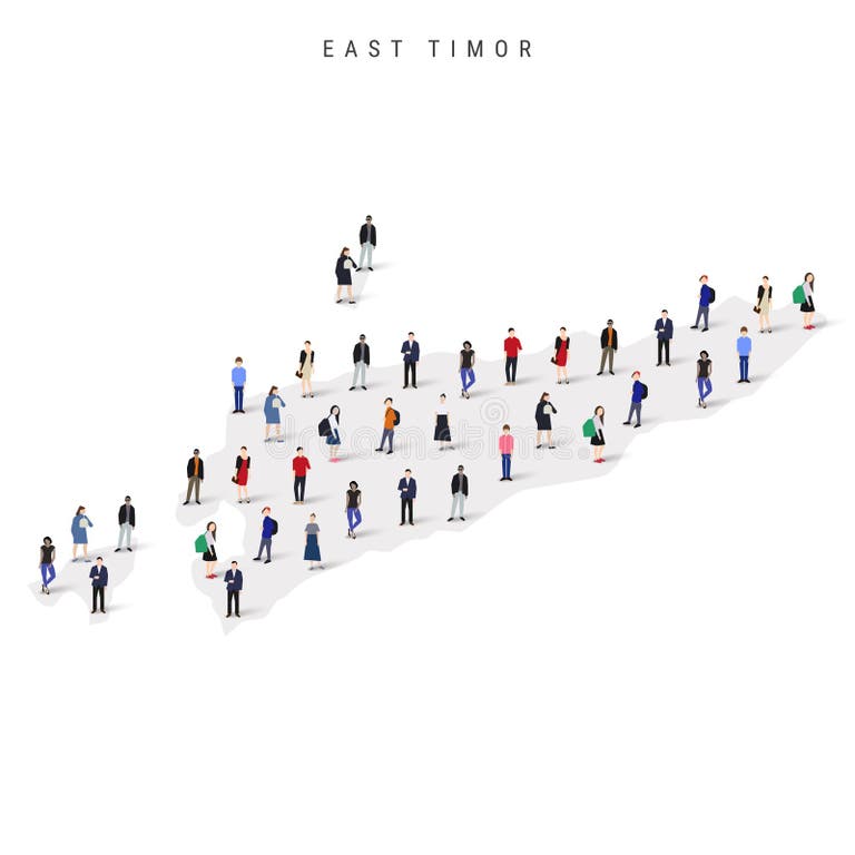 East Timor Population Map. Large Group of People in a Shape of Timor ...