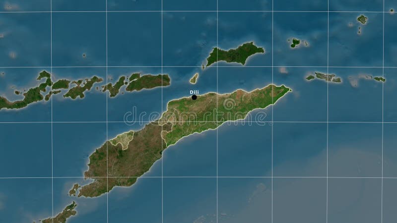 East Timor - Satellite. Composition, Borders Stock Illustration ...