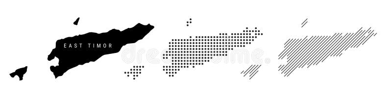 East Timor Silhouette Map and Two Patterns of Dots and Slanted Lines ...