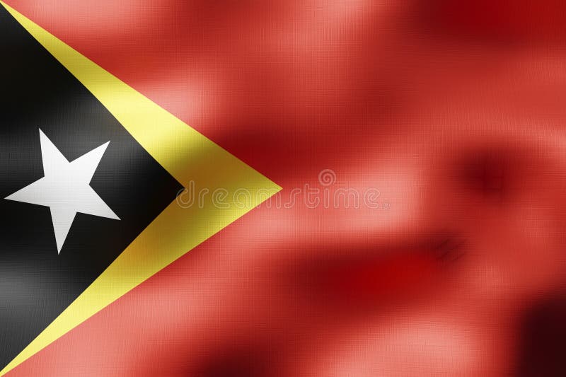 East Timor - Textile Flag - 3d Illustration Stock Illustration ...