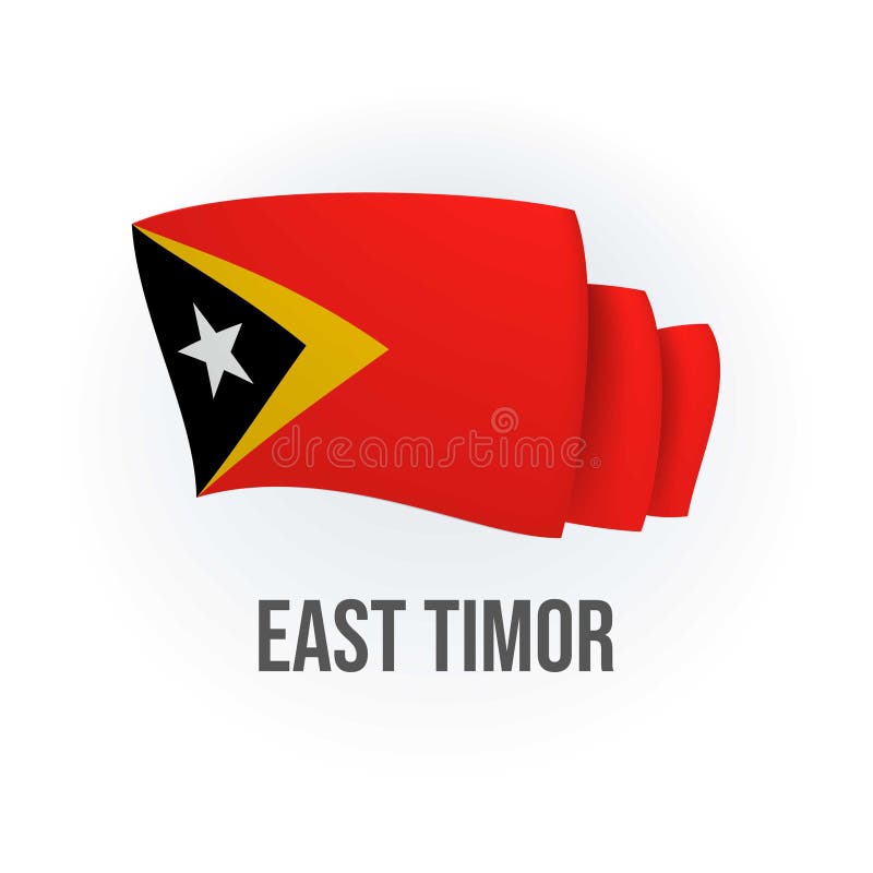 East Timor Vector Flag. Bended Flag of East Timor, Realistic Vector ...