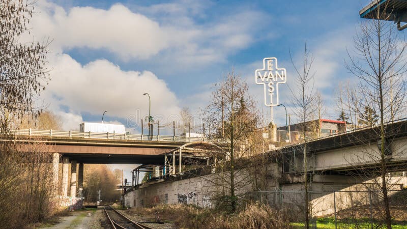 East Van Cross and VCC Clark Dr Station Editorial Image - Image of ...