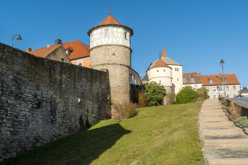 East Wall of the German City Dettelbach Stock Photo - Image of city ...