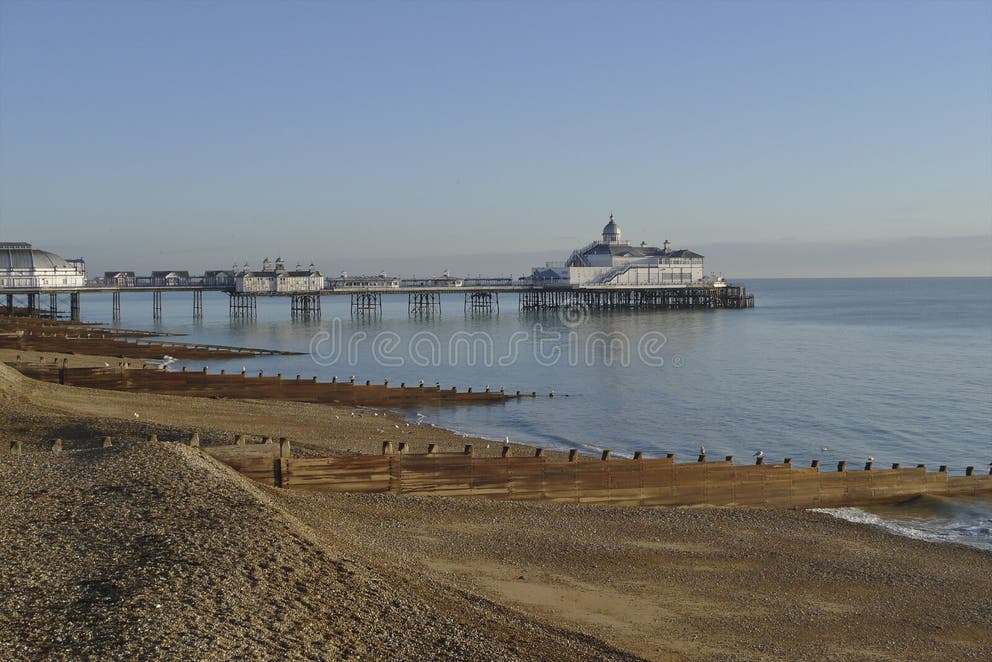 Eastbourne Seafront in Winter Stock Image - Image of horizon, shore ...