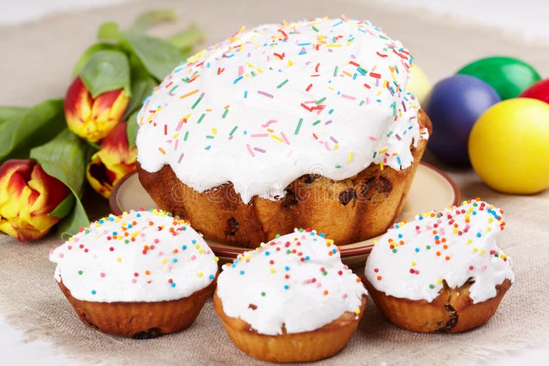 Traditional Russian Easter Cake - Kulich Stock Image - Image of ...