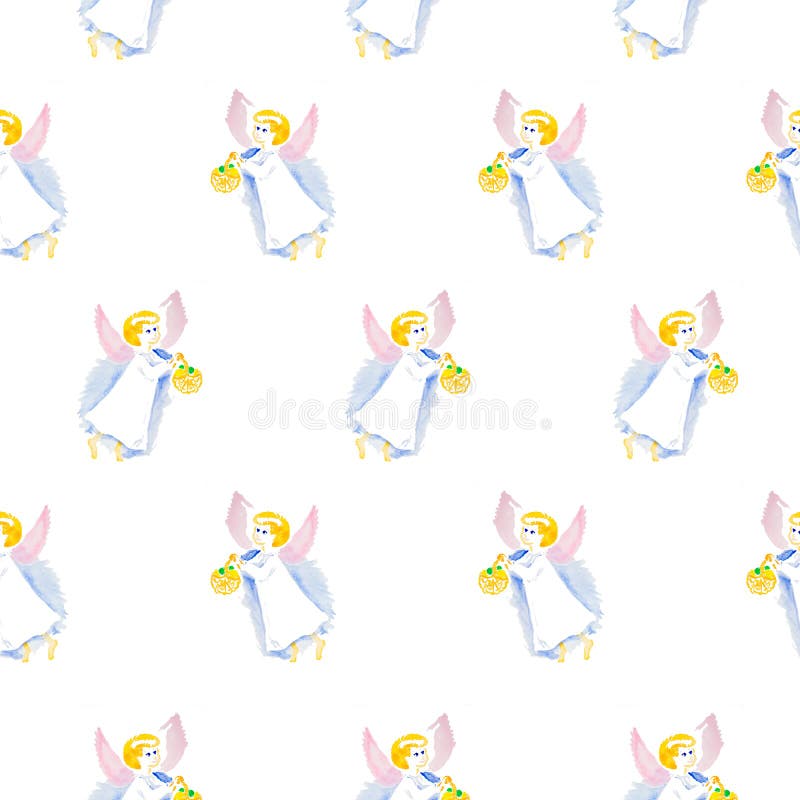 Easter Angels Watercolor Texture Isolated Stock Illustration ...