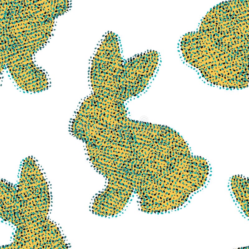 Easter Animals Bunnies Seamless Rabbit Pattern for Wrapping Paper and ...
