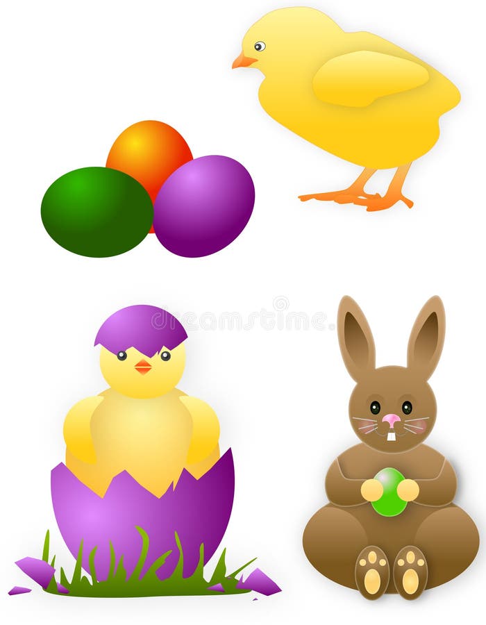 Easter animals card stock illustration. Illustration of single - 28860365
