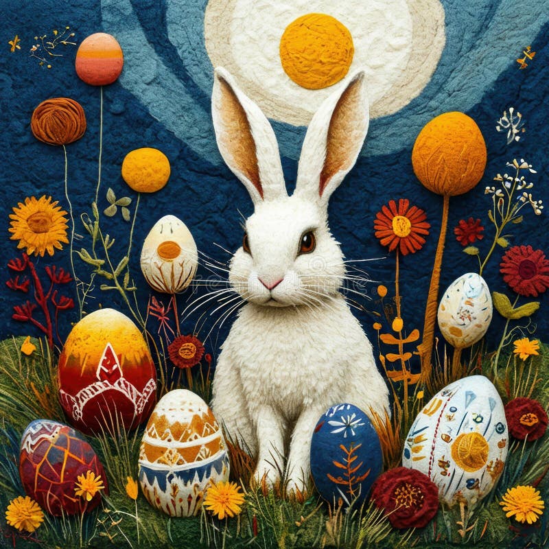 Easter Applique Made of Wool. Stock Illustration - Illustration of ...