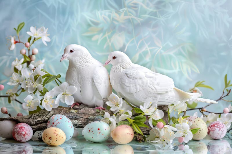 Easter Art with Crosses, Doves. Happy Easter Stock Photo - Image of ...