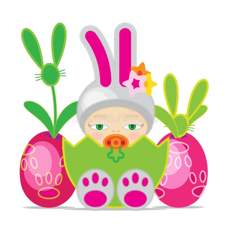 Easter Baby stock vector. Illustration of flower, babies - 39852907