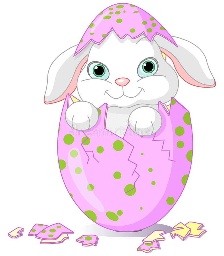 Easter Baby Bunny Hatched from One Egg Stock Vector - Illustration of ...
