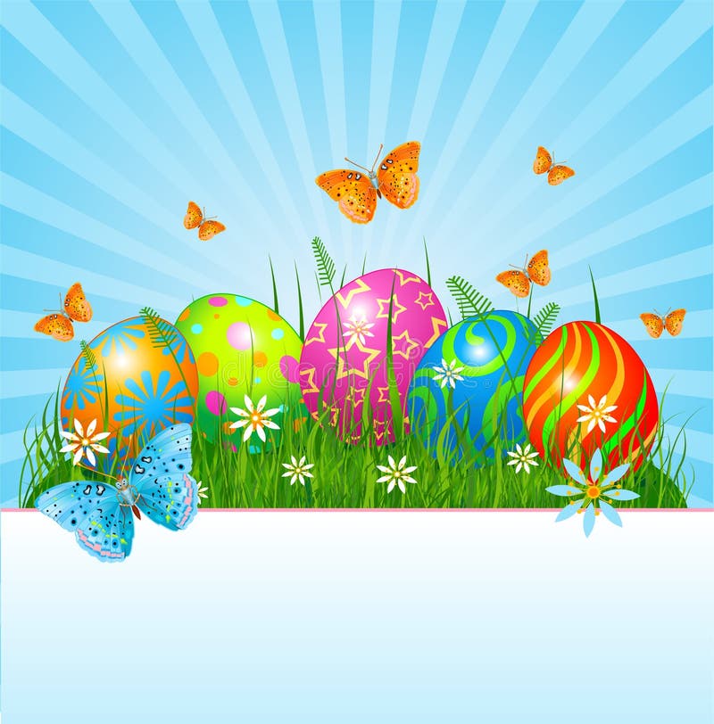 Beautiful Easter Eggs Background Stock Vector - Illustration of colored ...