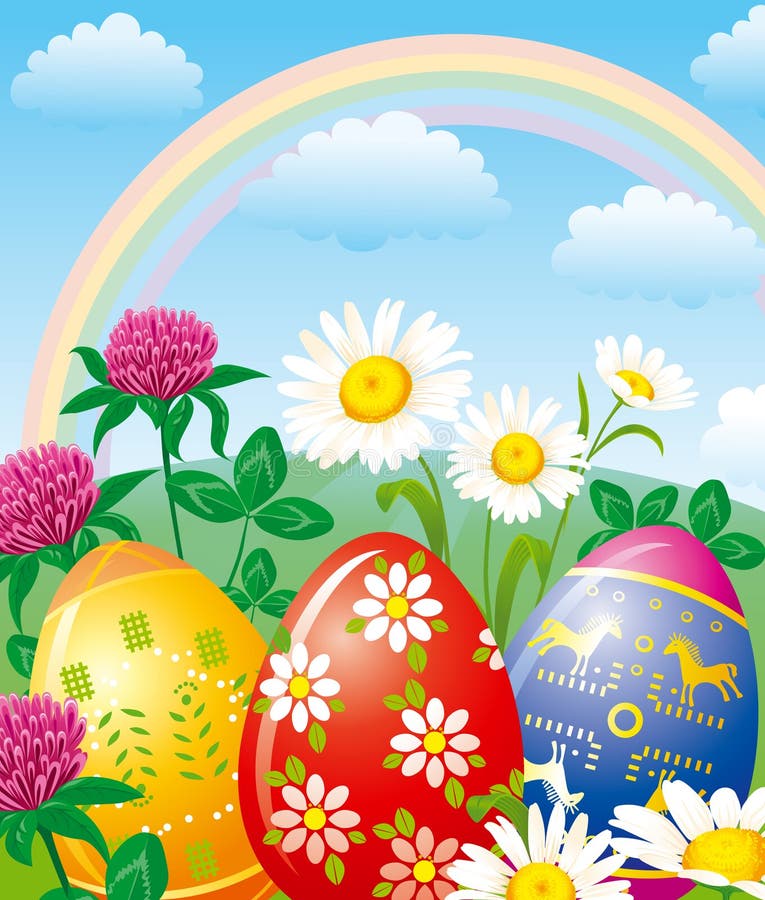 Easter Background stock vector. Illustration of daisy - 19005650