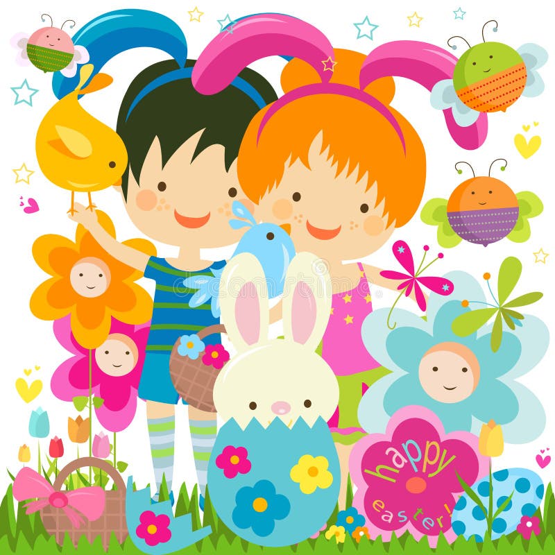 Happy Easter greeting card stock vector. Illustration of scrapbook ...