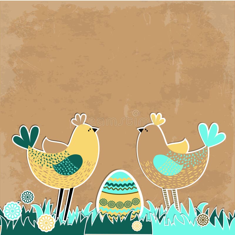 Easter Background with Birds and Eggs. Stock Illustration ...