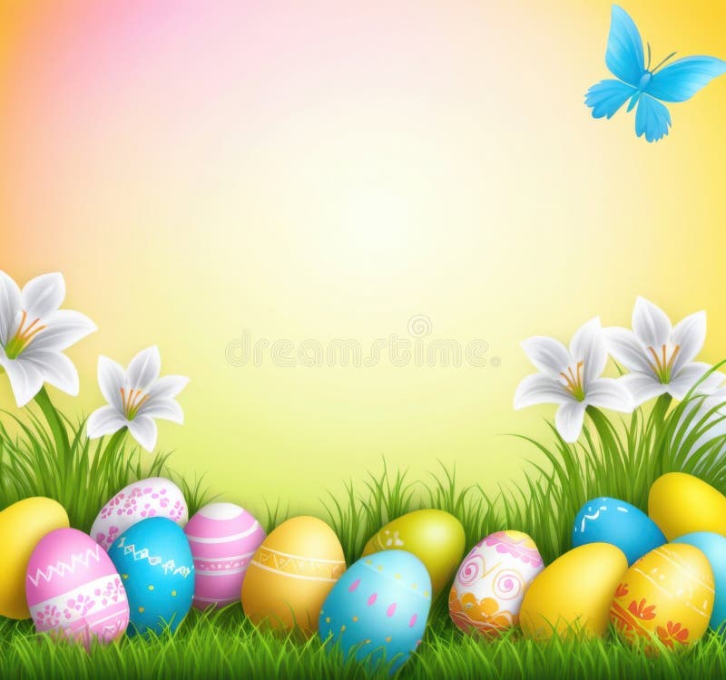 Easter Background of Chocolate Egg Lying on the Ground Stock ...