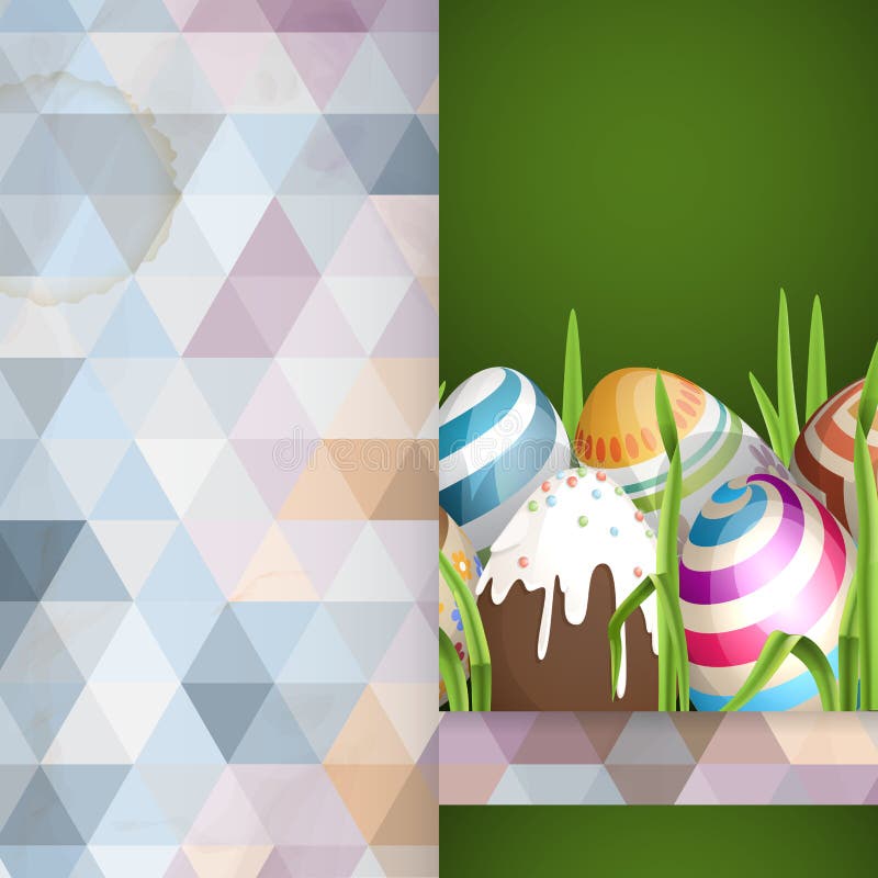 Easter Background with Eggs in Grass. Stock Vector - Illustration of ...