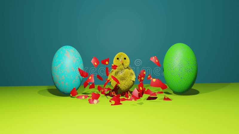 Egg Hatching with a Cute Chick Inside Animation. Easter Animation Stock ...