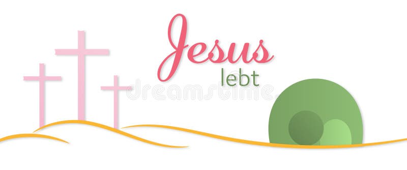 Easter Background - Jesu Lebt Stock Illustration - Illustration of ...