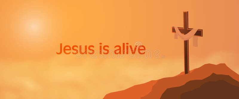 Easter Background - Jesus is Alive Stock Illustration - Illustration of ...