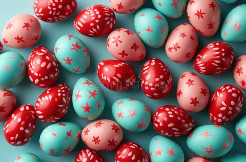 Easter Background Seamless Pattern with Lots of Red Eggs Stock Image ...