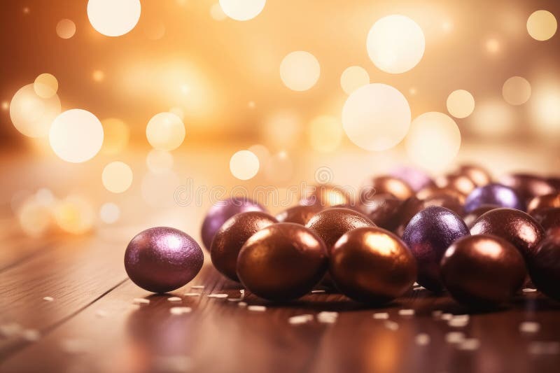 Easter Background with Soft Bokeh Lights and Chocolate Created with ...
