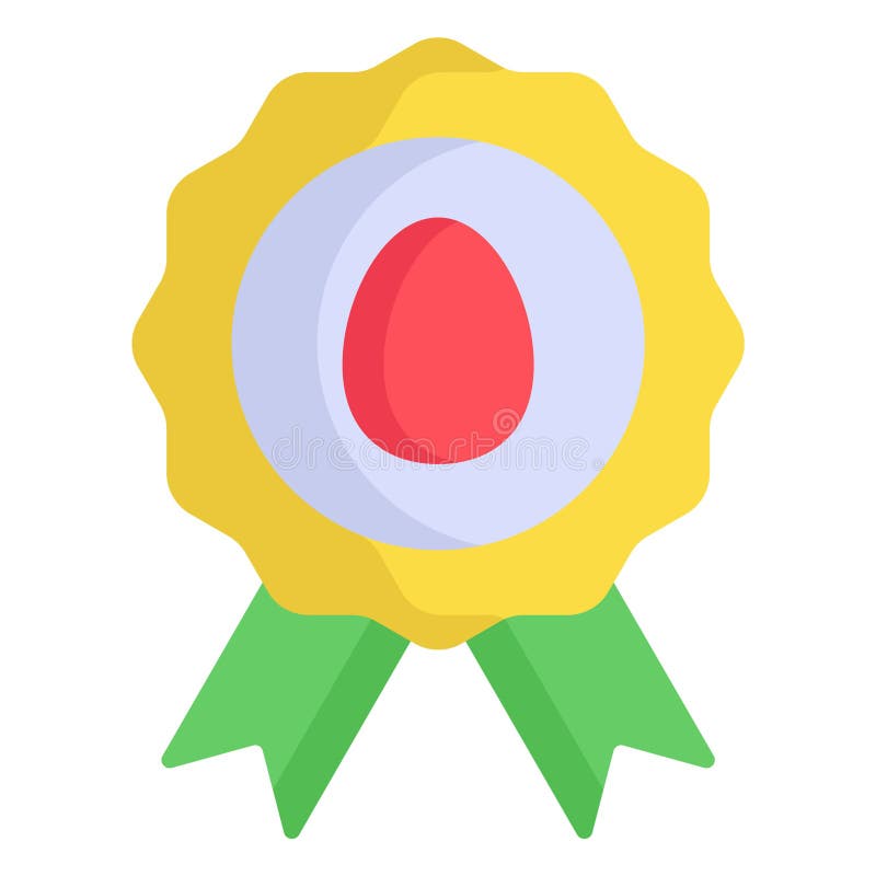 Easter, Badge Flat Line Icon Stock Vector - Illustration of ...