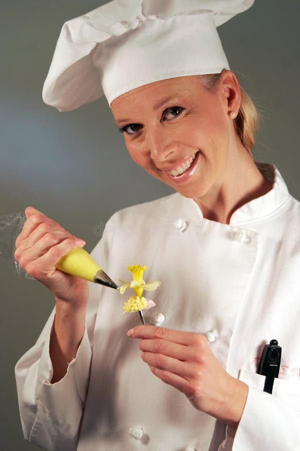 Chef Piping Cake Star stock image. Image of hand, cake - 3626983